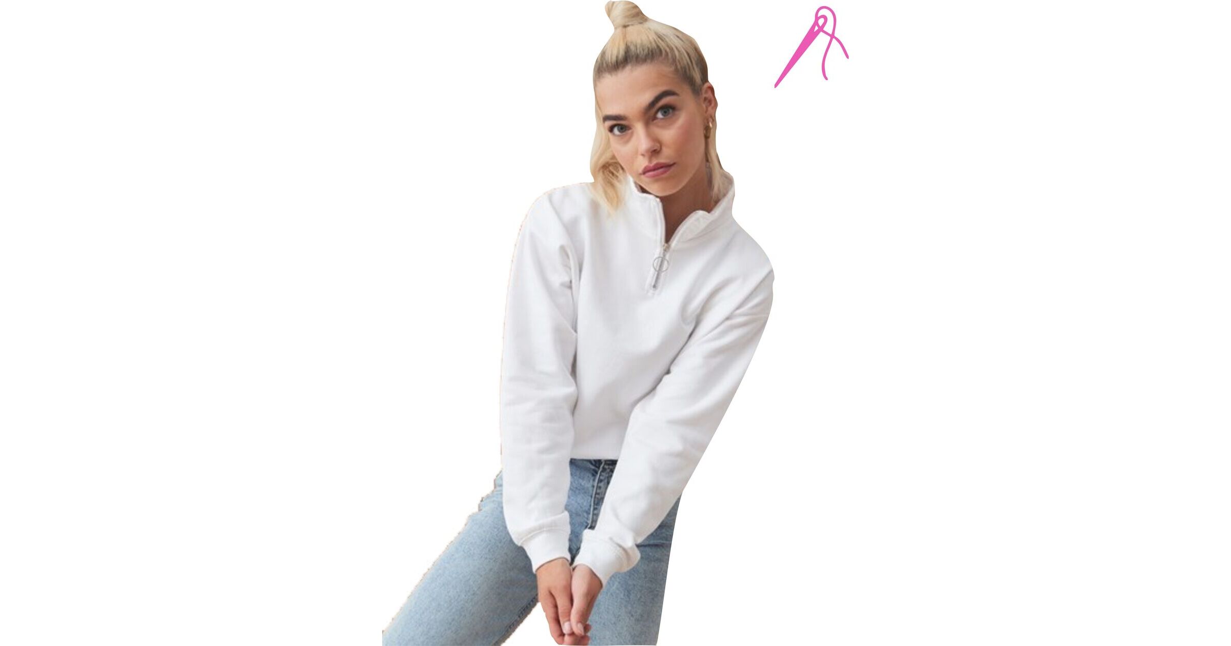 Cropped 1/4 Zip Sweatshirt | Design your own stitched sweatshirt | POD