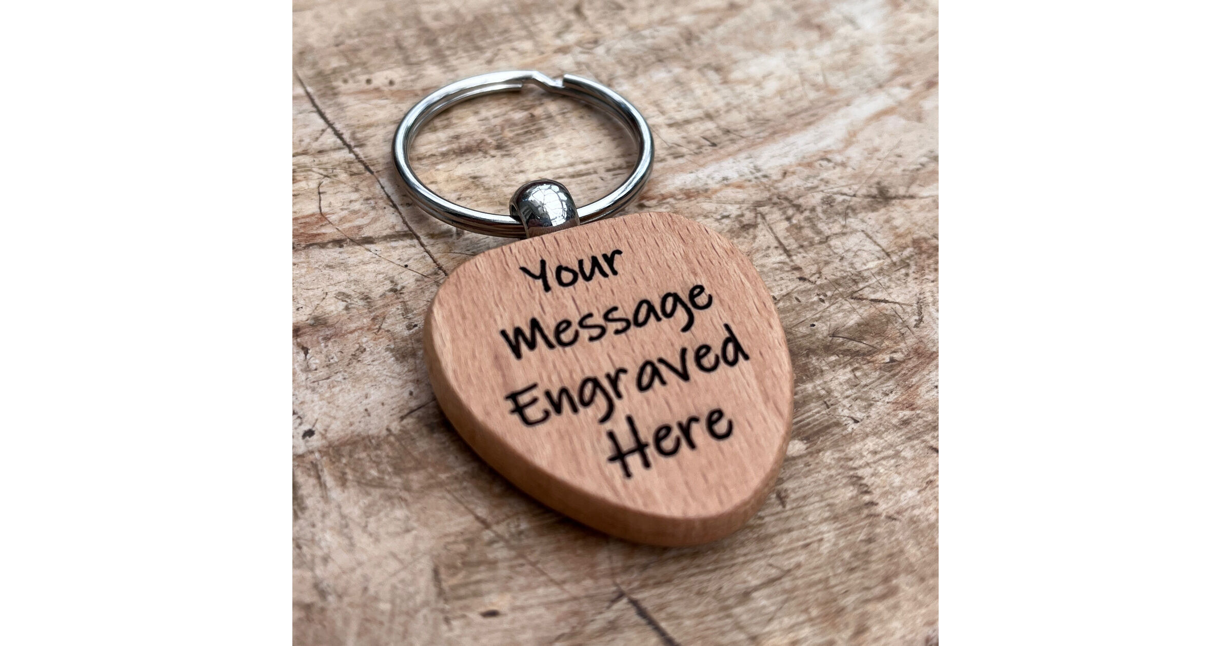 Personalised Heart Keyring - Laser Engraved with your Custom Message ...